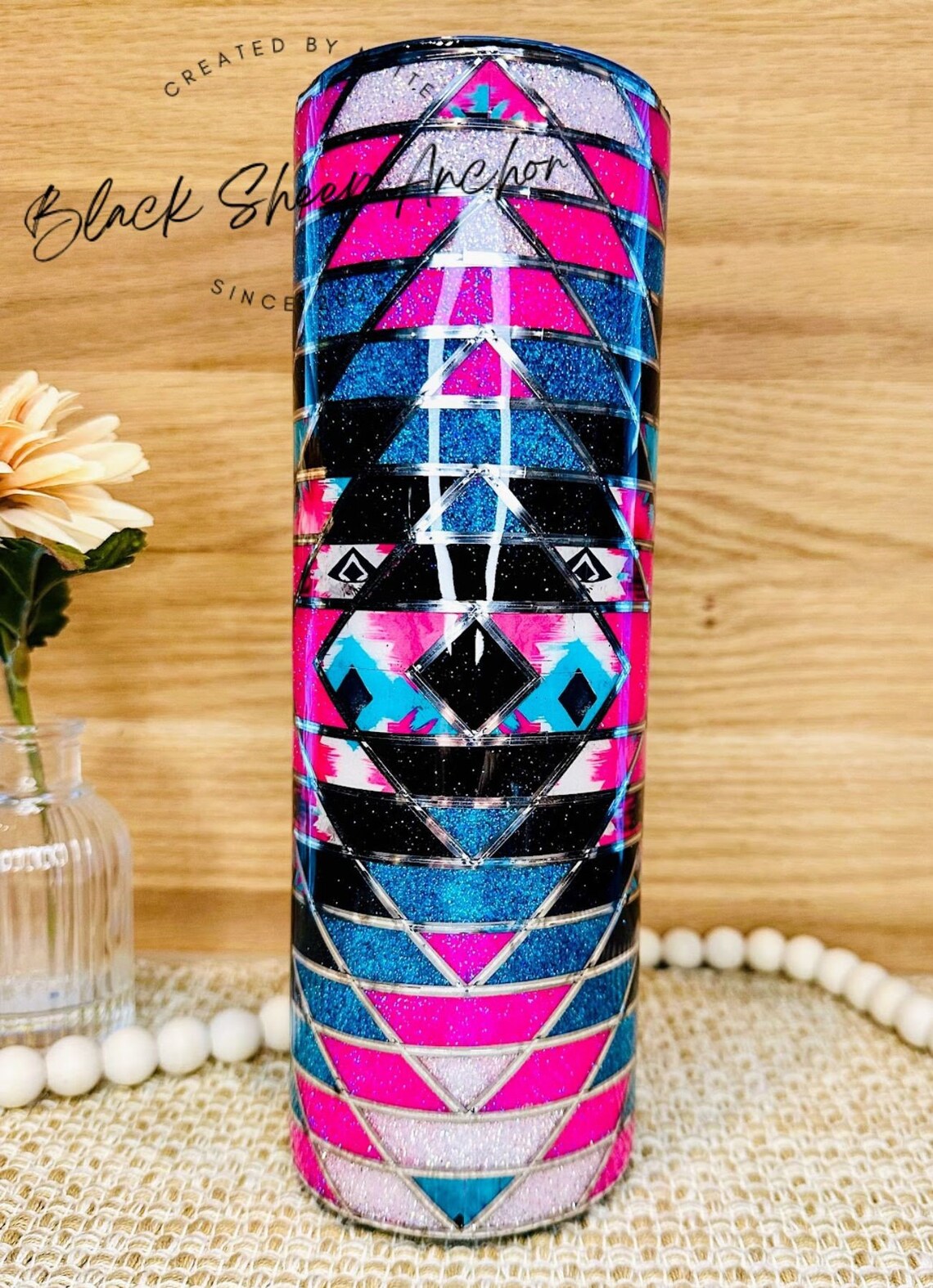 Pendleton Hot Pink, Turquoise, Black 30oz Glitter Epoxy Tumbler - Etsy