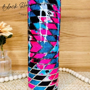Pendleton - Hot Pink, Turquoise, Black 30oz Glitter Epoxy Tumbler - Etsy