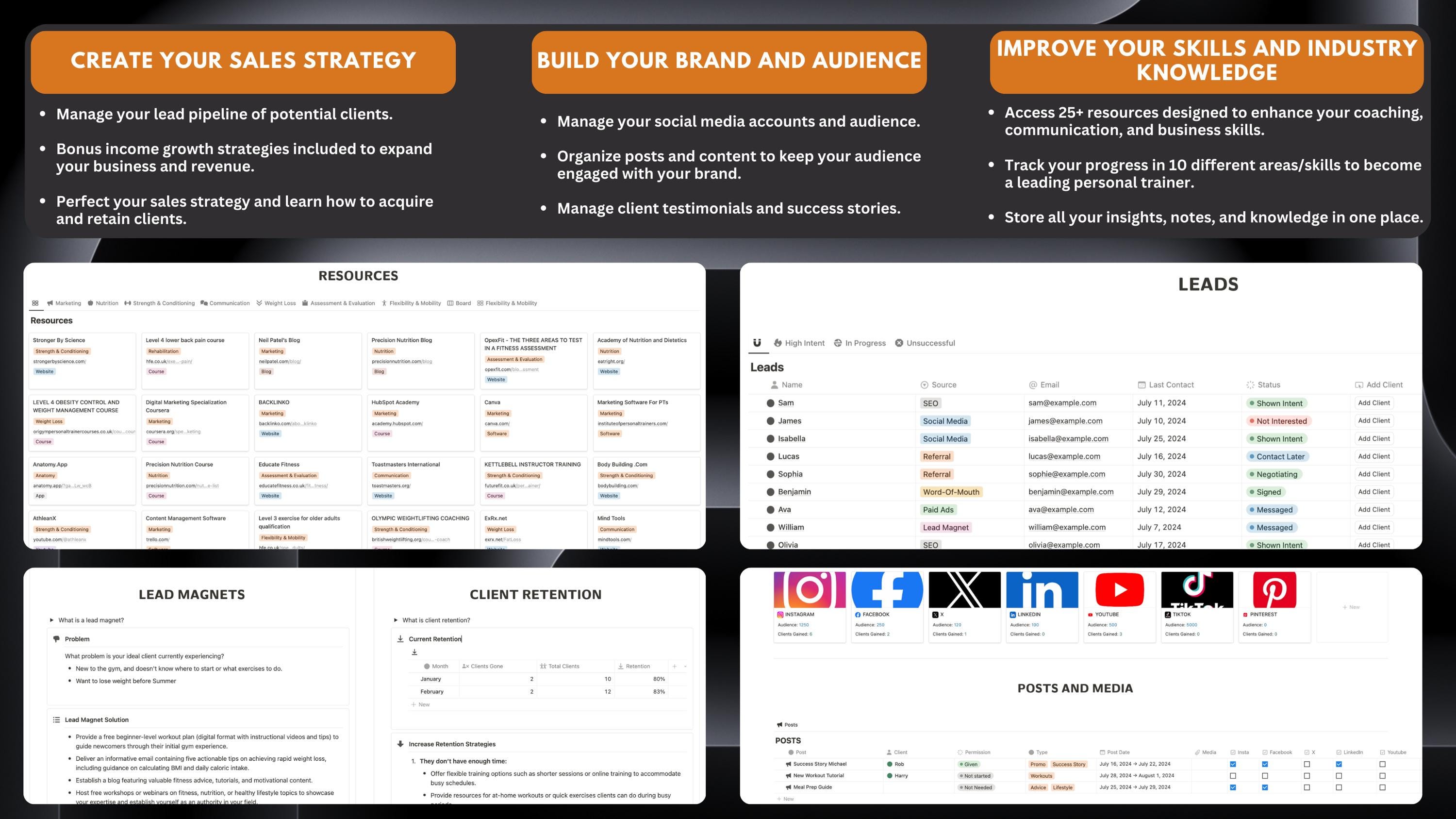 Notion Personal Trainer Template, Training Program Template, Personal ...