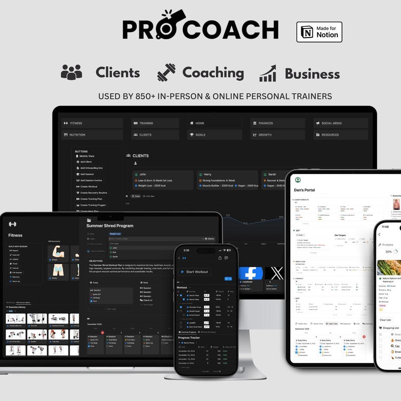 Fitness Templates for Fitness Coaches - Etsy