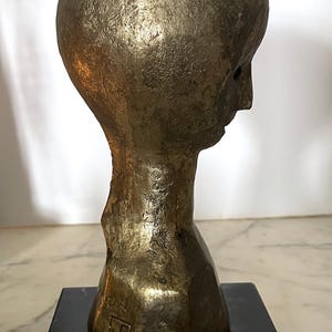 1960's Modernist Metal Alien Head Sculpture/bust With Marble Stand by ...