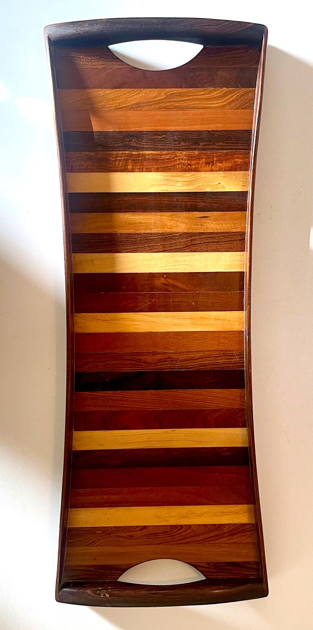 Vintage1970's Exotic Wood Striped Tray by Don Shoemaker Mexico - Etsy