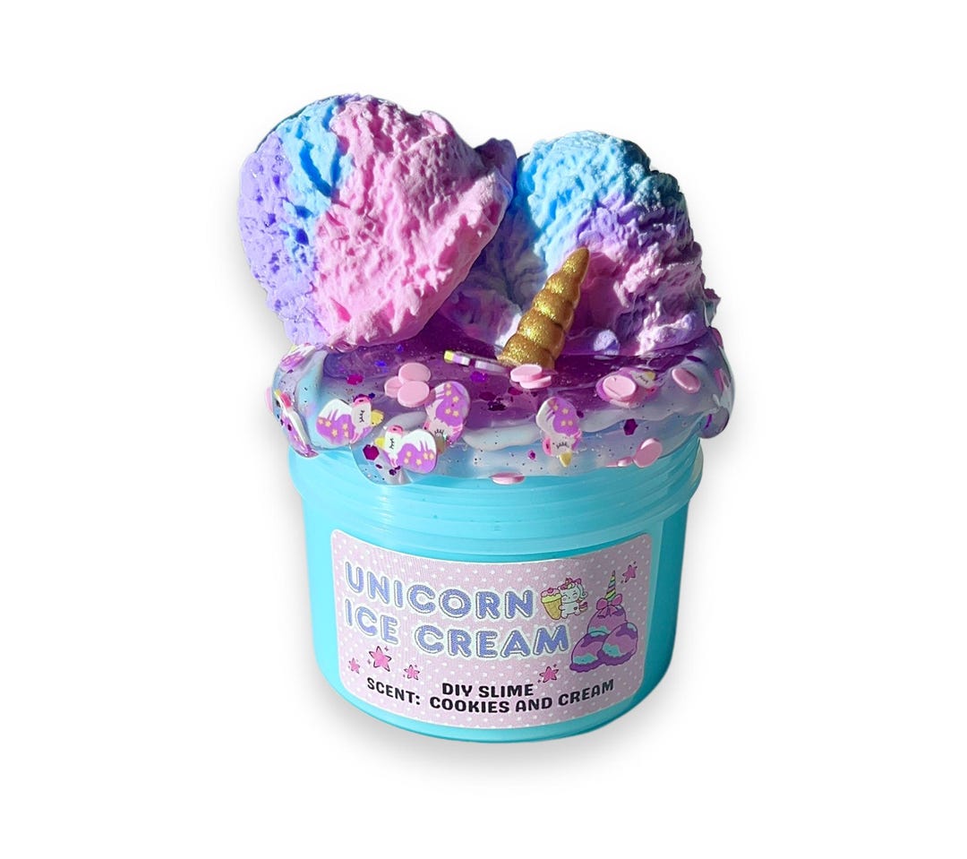 Unicorn Ice Cream DIY Slime Scented Slime ASMR Sensory Slime Clay ...