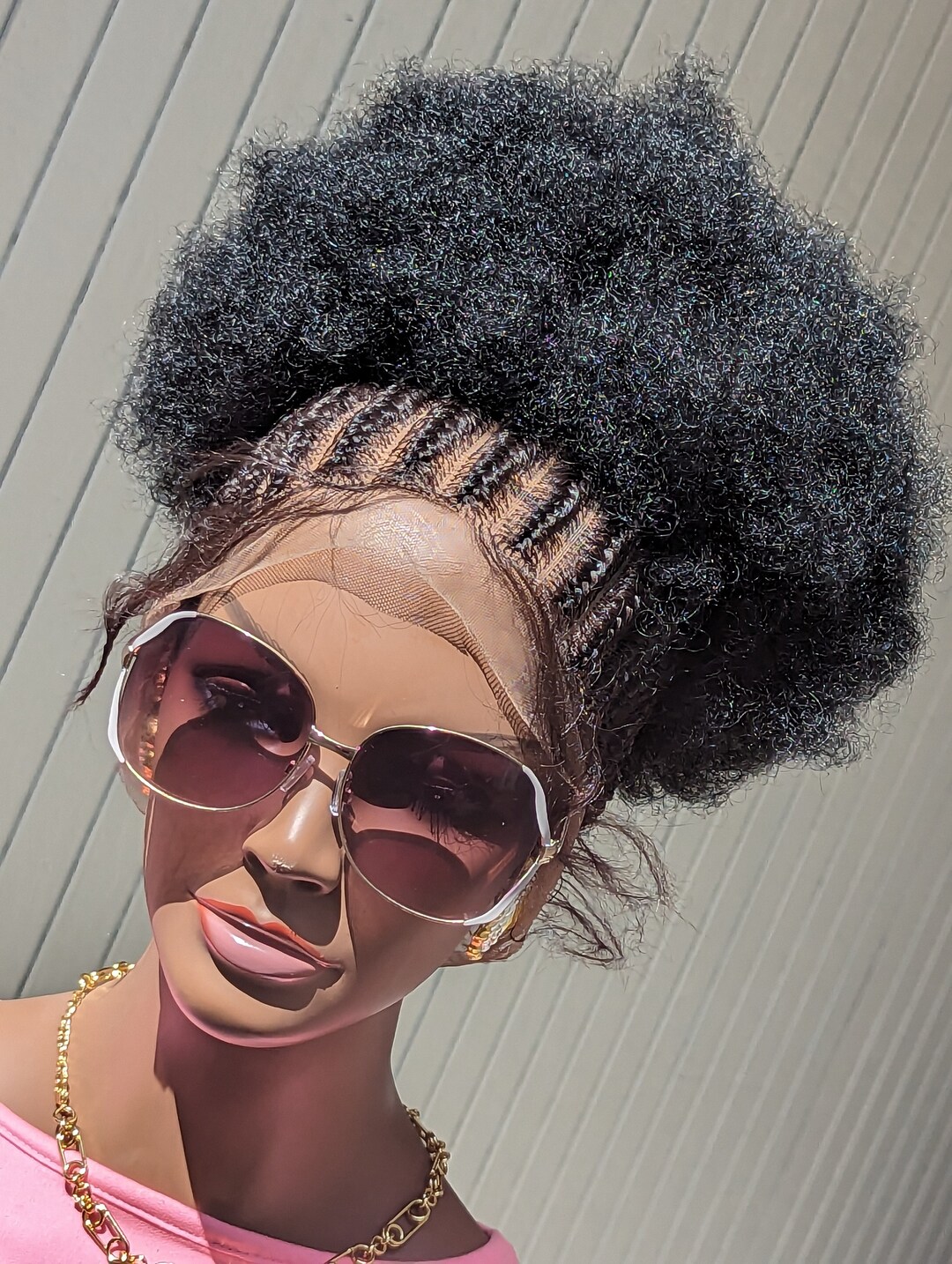 READY TO SHIP Cornrow Wig Full 360 Lace Wig - Etsy