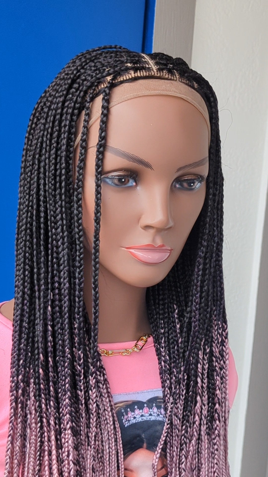 READY TO SHIP 2 Tone Full 360 Box Braids Lace Wig - Etsy