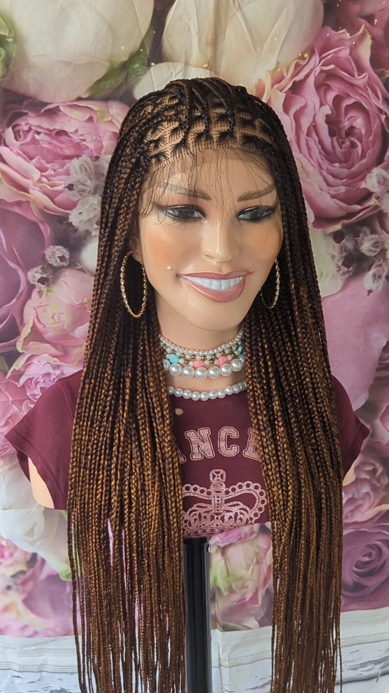 READY TO SHIP 2 Tone Full 360 Box Braids Lace Wig - Etsy