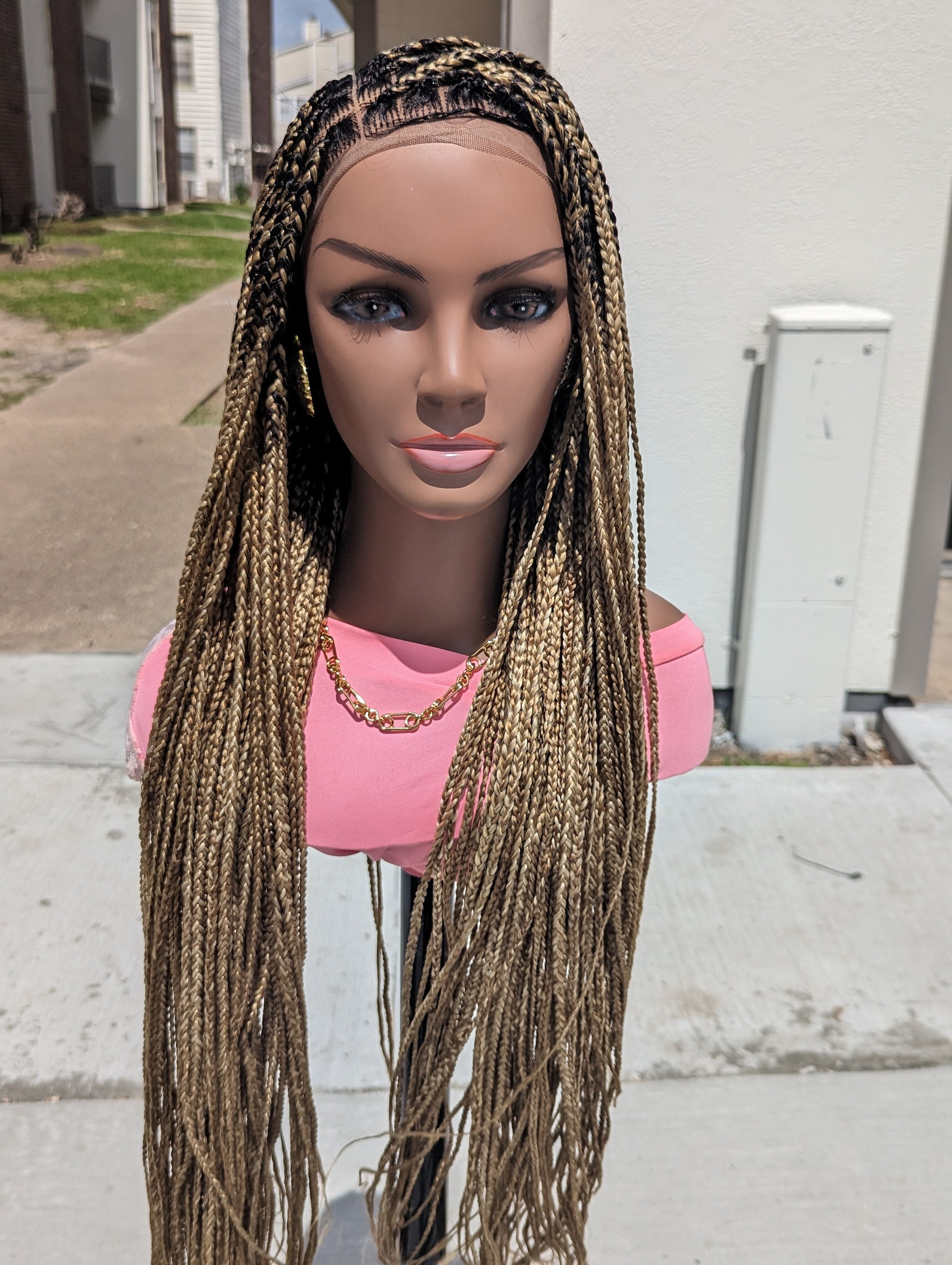 Ready to Ship Knotless Braids Full 360 Lace Wig - Etsy
