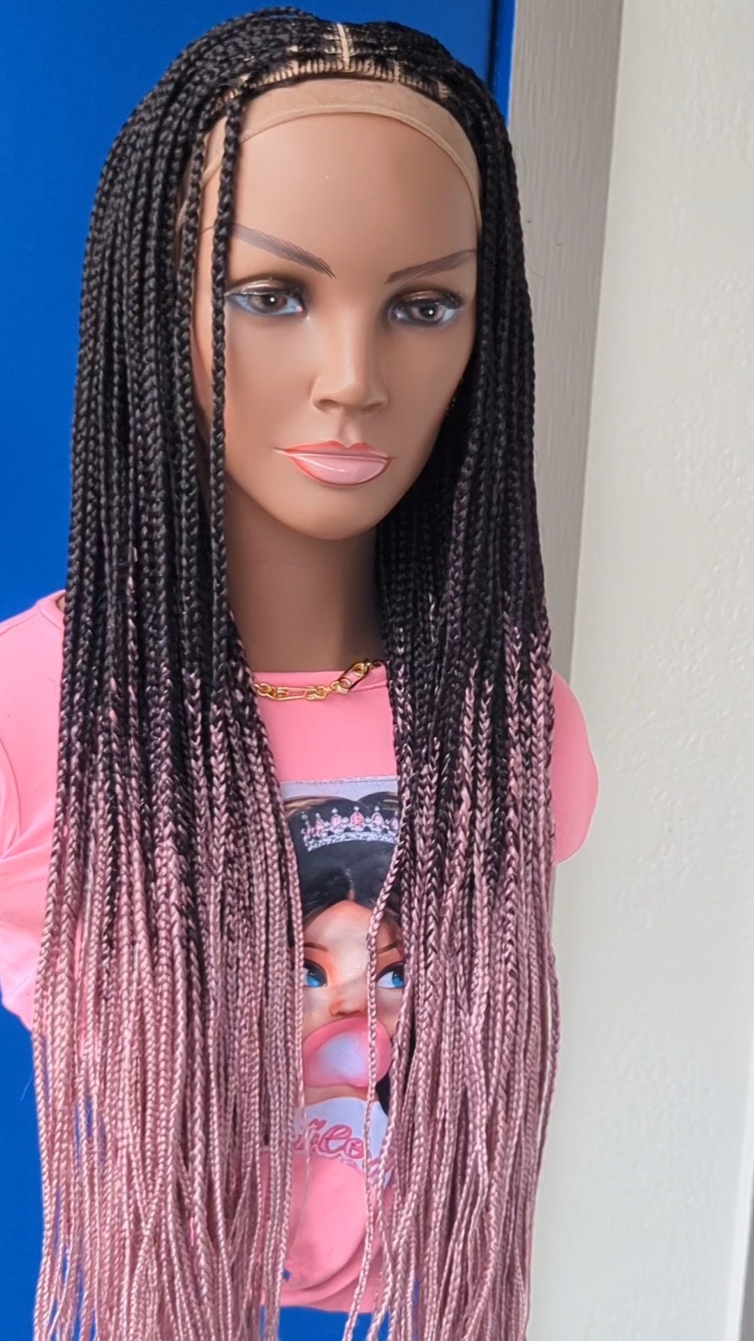 READY TO SHIP 2 Tone Full 360 Box Braids Lace Wig - Etsy