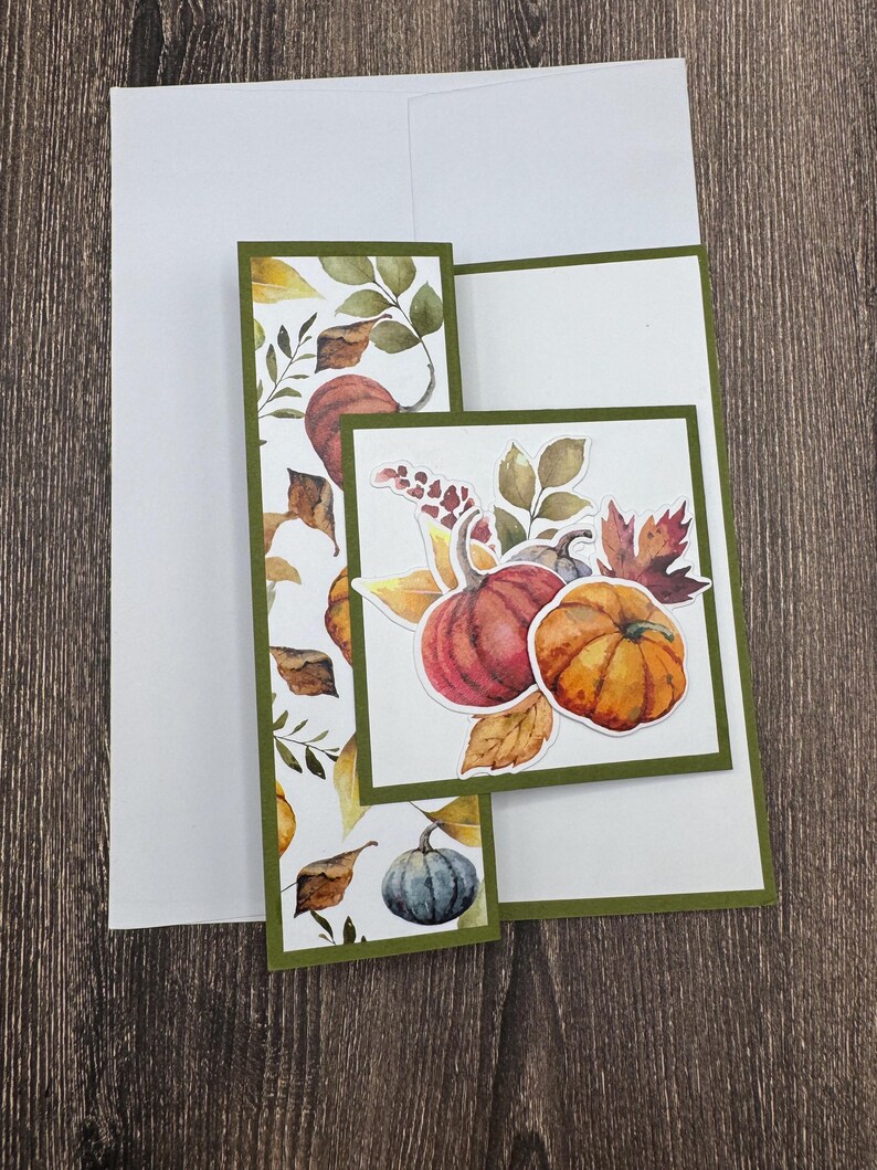 Fun Fold Thanksgiving Card: Fall Leaves & Pumpkins - Etsy