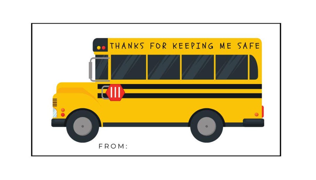 Printable Bus Driver Gift Tags - Etsy