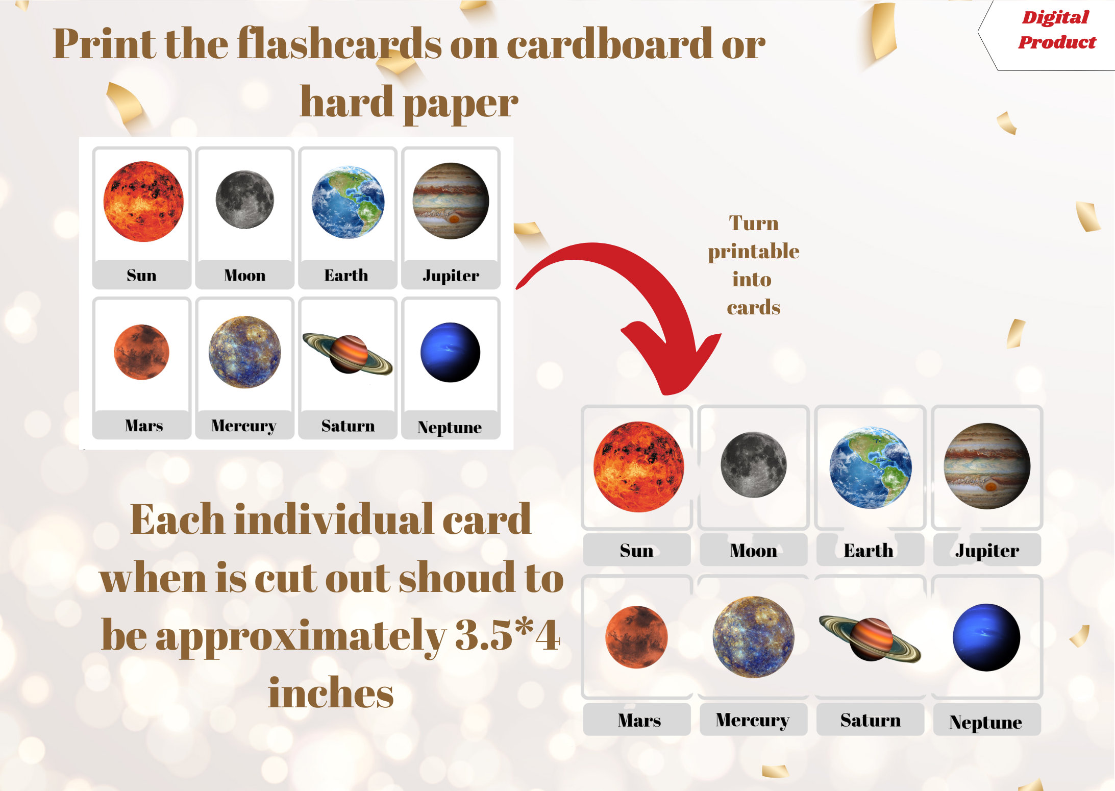 SOLAR SYSTEM - 25 Printable Flashcards Solar System Nomenclature ...