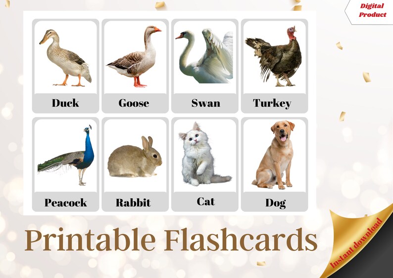 FARM ANIMALS - 24 Printable Flashcards - Farm Animals Nomenclature ...