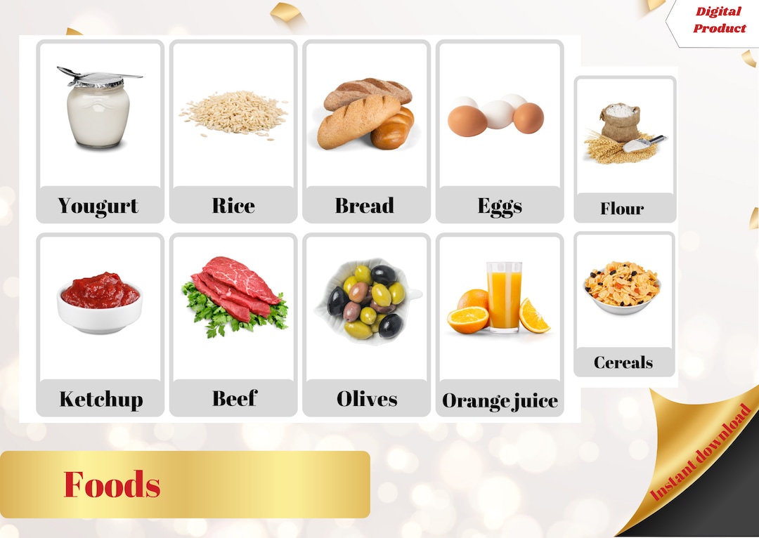 FOODS (real Pictures) - 48 Printable Flashcards Food and Meals ...