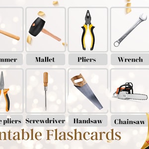 TOOLS FLASHCARDS - 48 Printable Flashcards Tools Nomenclature ...