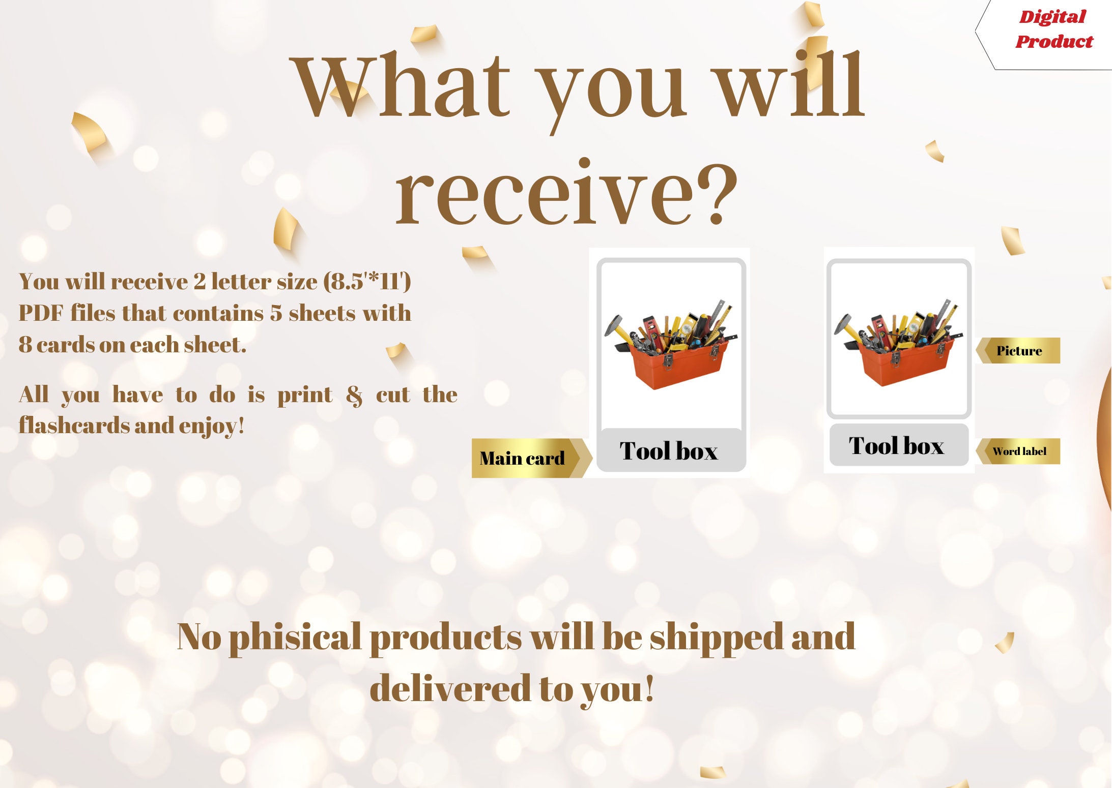 TOOLS FLASHCARDS - 48 Printable Flashcards Tools Nomenclature ...