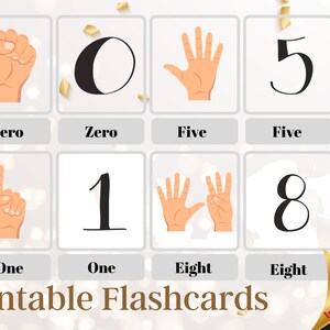 FINGERS COUNTING - 22 Printable Flashcards Numbers Nomenclature ...
