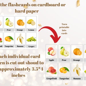 FRUITS - 24 Printable Flashcards - Fruits Nomenclature - Montessori ...