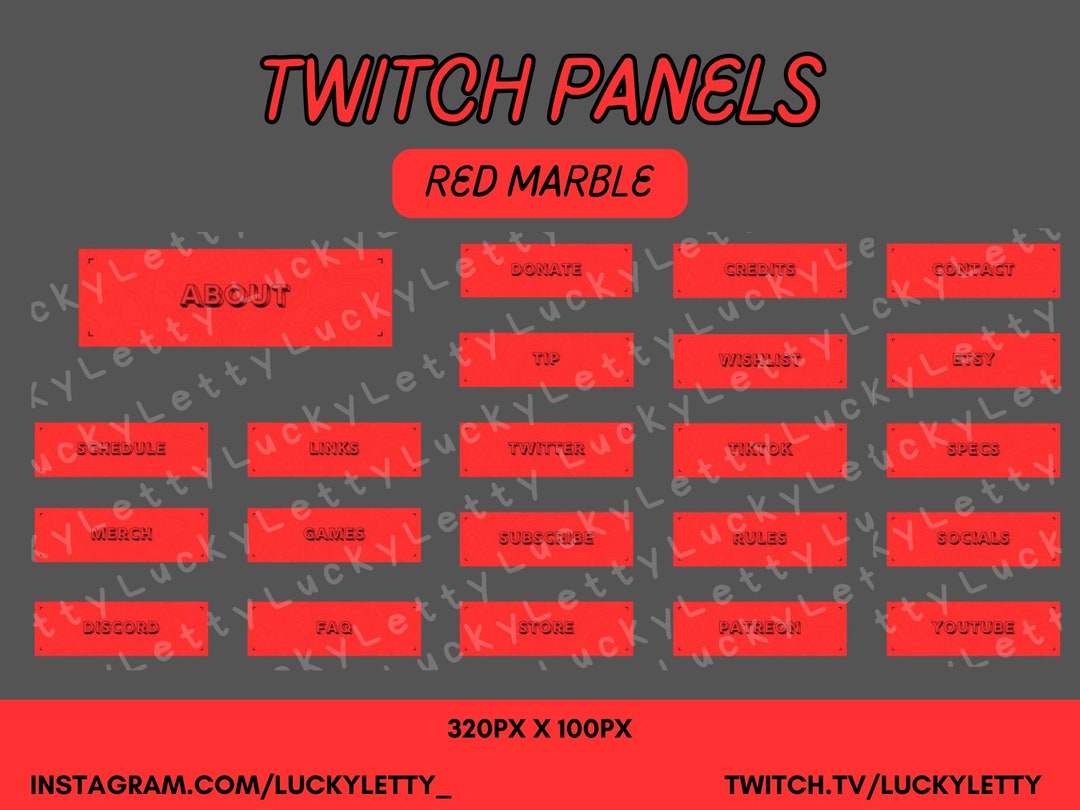Red Marble Panels for Twitch - Etsy