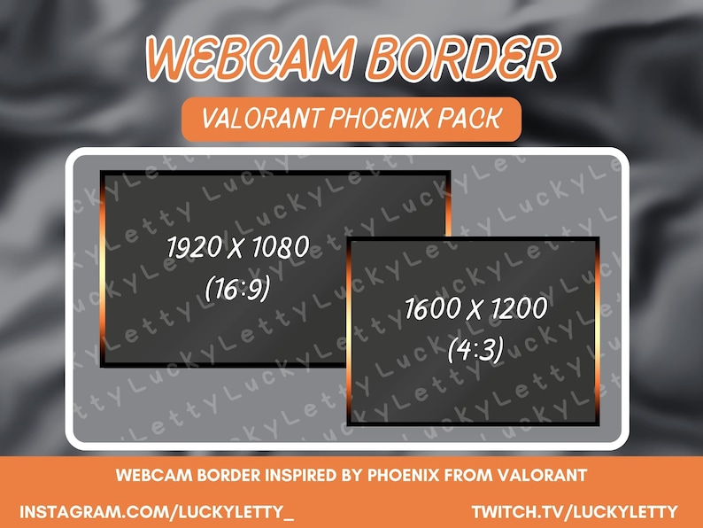 Valorant Phoenix Inspired Webcam Border 16x9 & 4x3 - Twitch, Youtube ...