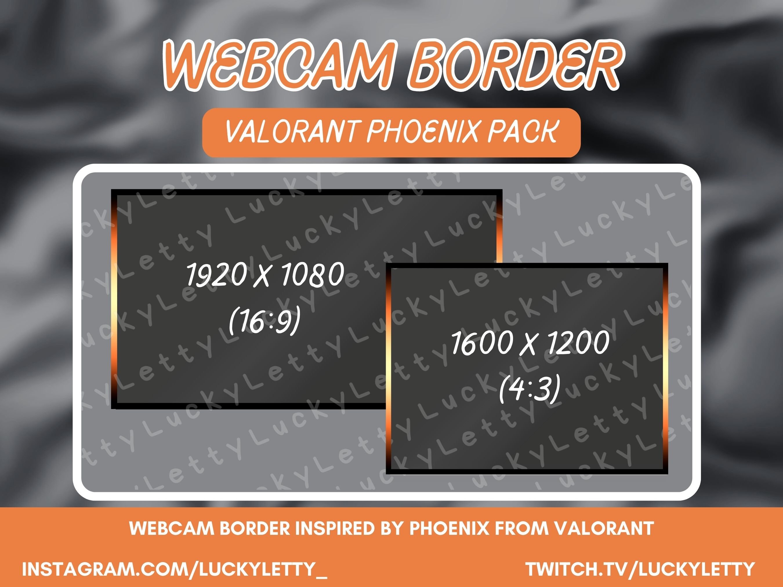 Valorant Phoenix Inspired Webcam Border 16x9 & 4x3 - Twitch, Youtube ...