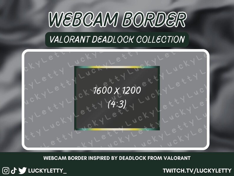 Valorant Deadlock Inspired Webcam Border 16x9 & 4x3 - Twitch, Youtube ...