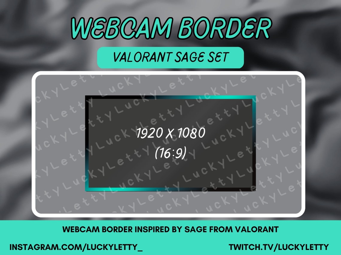 Valorant Sage Inspired Webcam Border 16x9 & 4x3 - Twitch, Youtube ...