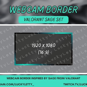 Valorant Sage Inspired Webcam Border 16x9 & 4x3 - Twitch, Youtube ...