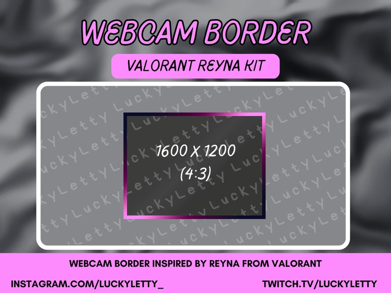 Valorant Reyna Inspired Webcam Border 16x9 & 4x3 - Twitch, Youtube ...