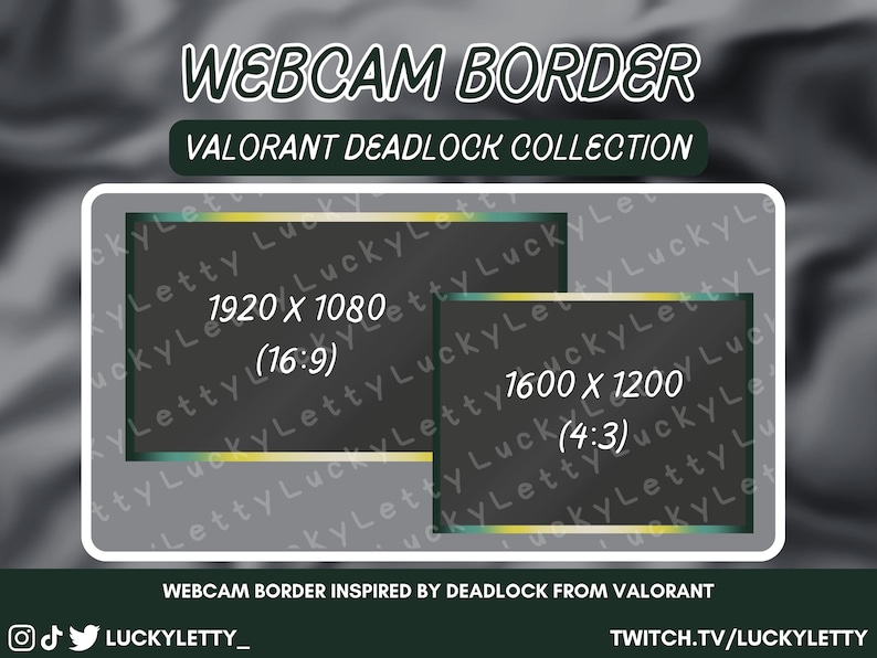 Valorant Deadlock Inspired Webcam Border 16x9 & 4x3 - Twitch, Youtube ...