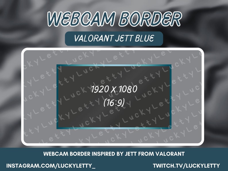 Valorant Jett Inspired Webcam Border 16x9 & 4x3 - Twitch, Youtube ...