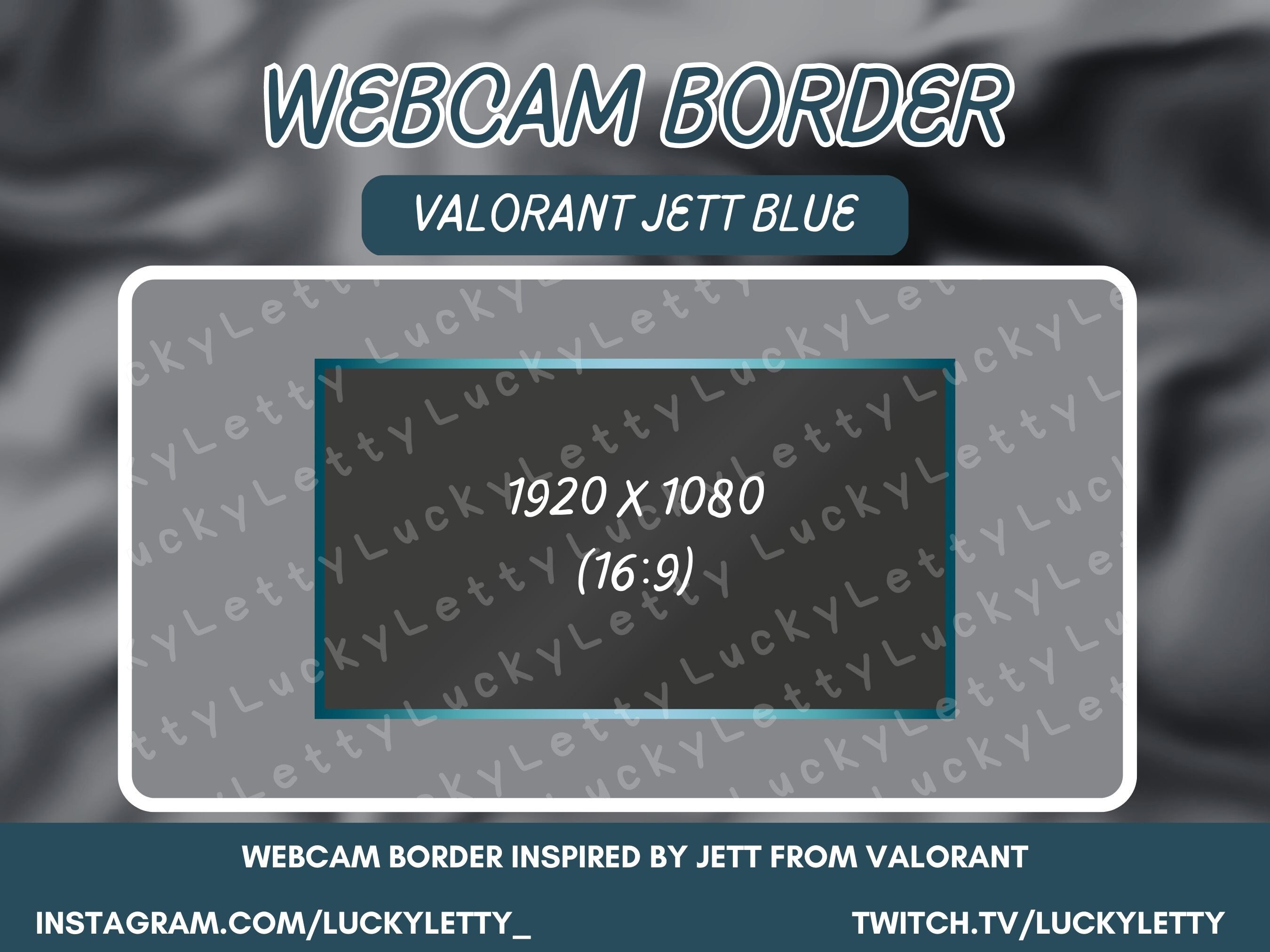 Valorant Jett Inspired Webcam Border 16x9 & 4x3 - Twitch, Youtube ...