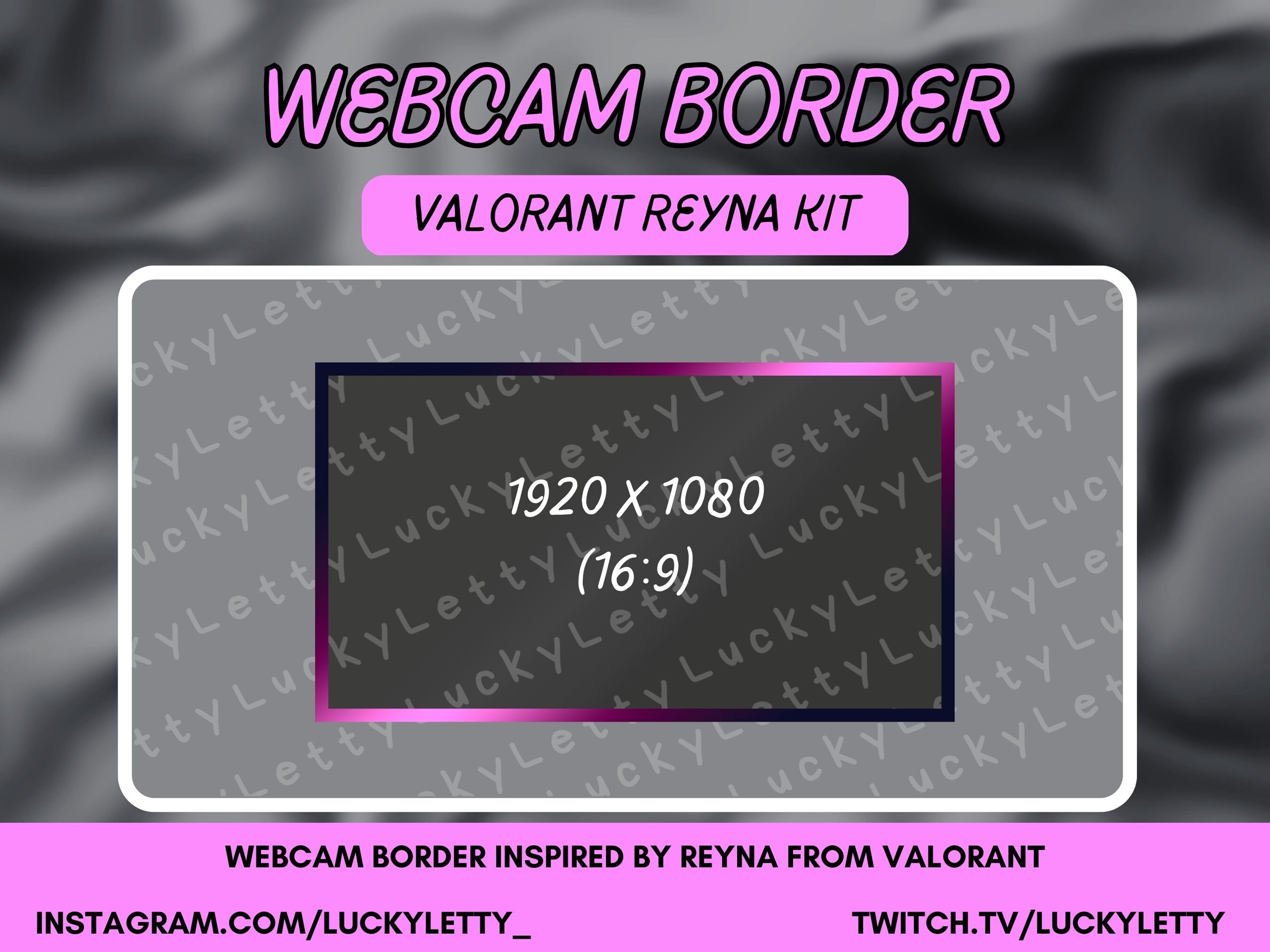 Valorant Reyna Inspired Webcam Border 16x9 & 4x3 - Twitch, Youtube ...