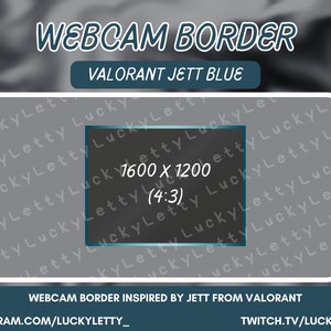 Valorant Jett Inspired Webcam Border 16x9 & 4x3 - Twitch, Youtube ...