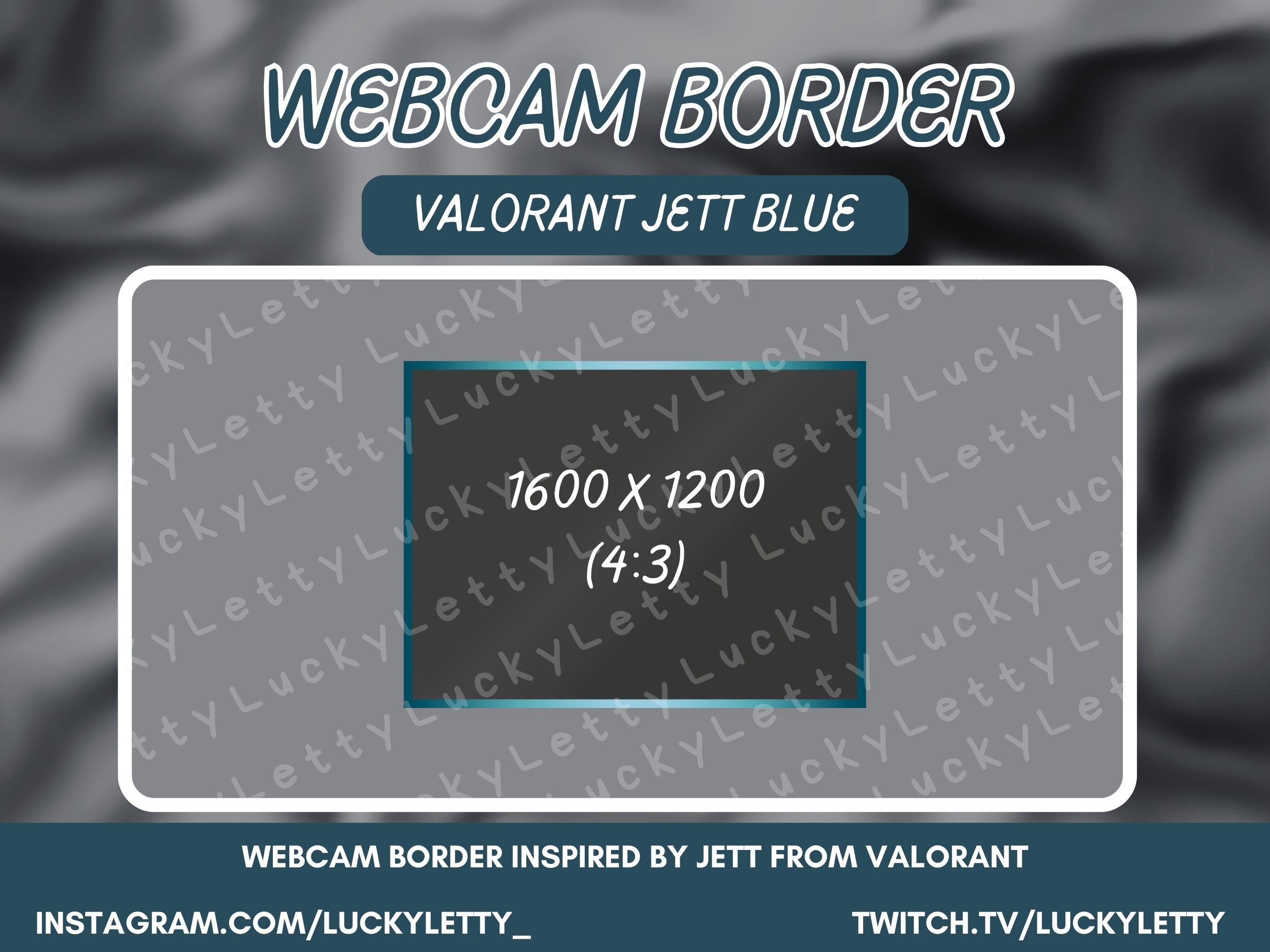 Valorant Jett Inspired Webcam Border 16x9 & 4x3 - Twitch, Youtube ...