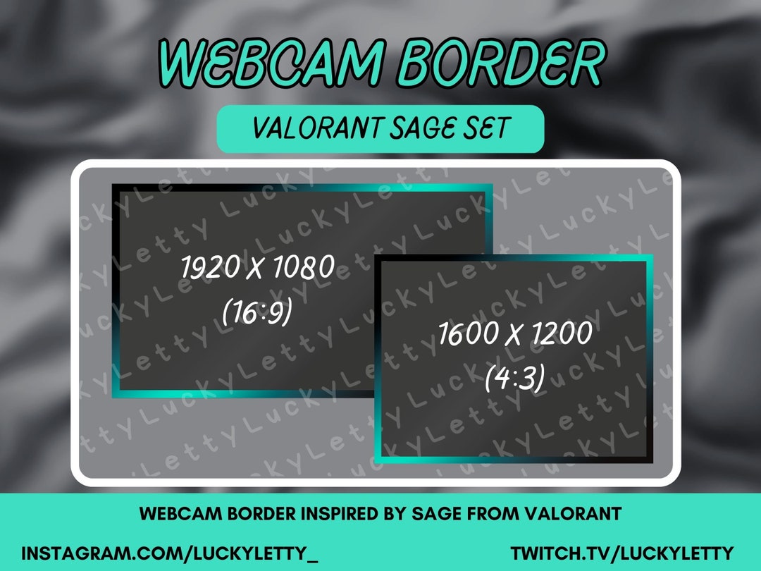 Valorant Sage Inspired Webcam Border 16x9 & 4x3 - Twitch, Youtube ...