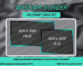 Valorant Jett Inspired Webcam Border 16x9 & 4x3 - Twitch, Youtube ...