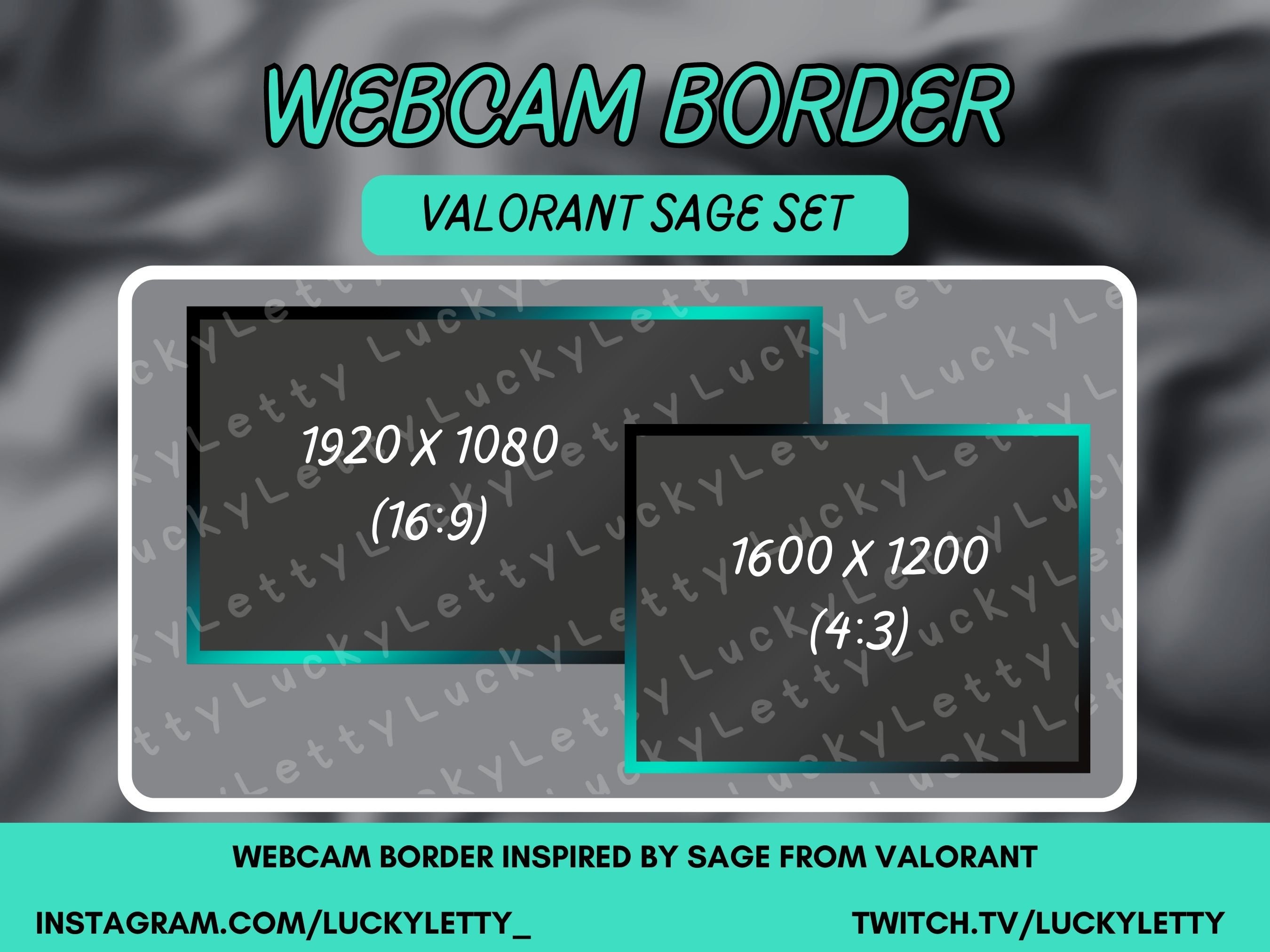 Valorant Sage Inspired Webcam Border 16x9 & 4x3 - Twitch, Youtube ...