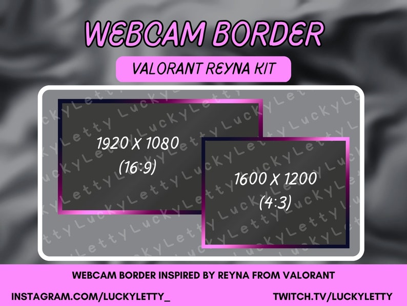 Valorant Reyna Inspired Webcam Border 16x9 & 4x3 - Twitch, Youtube ...