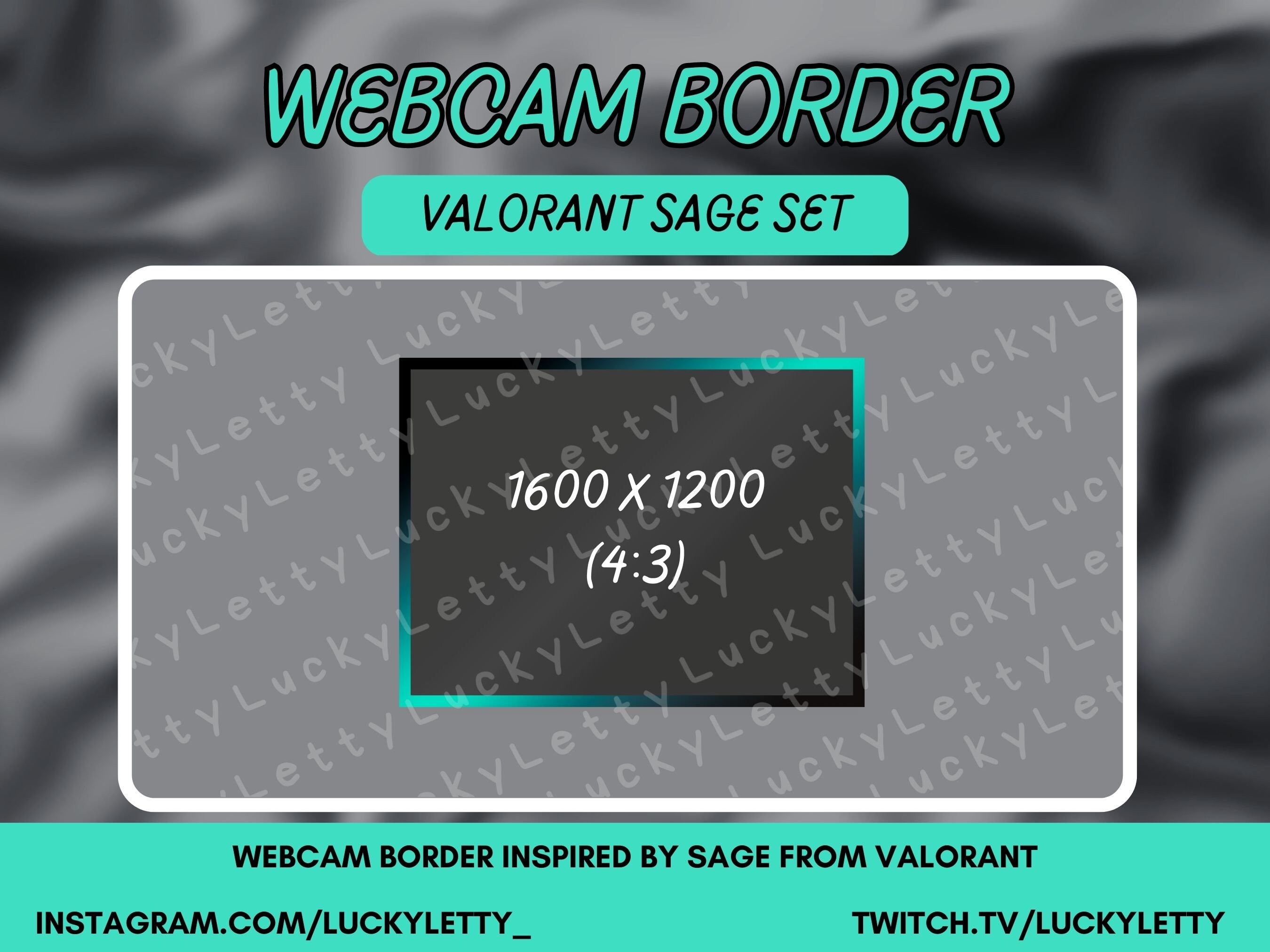 Valorant Sage Inspired Webcam Border 16x9 & 4x3 - Twitch, Youtube ...