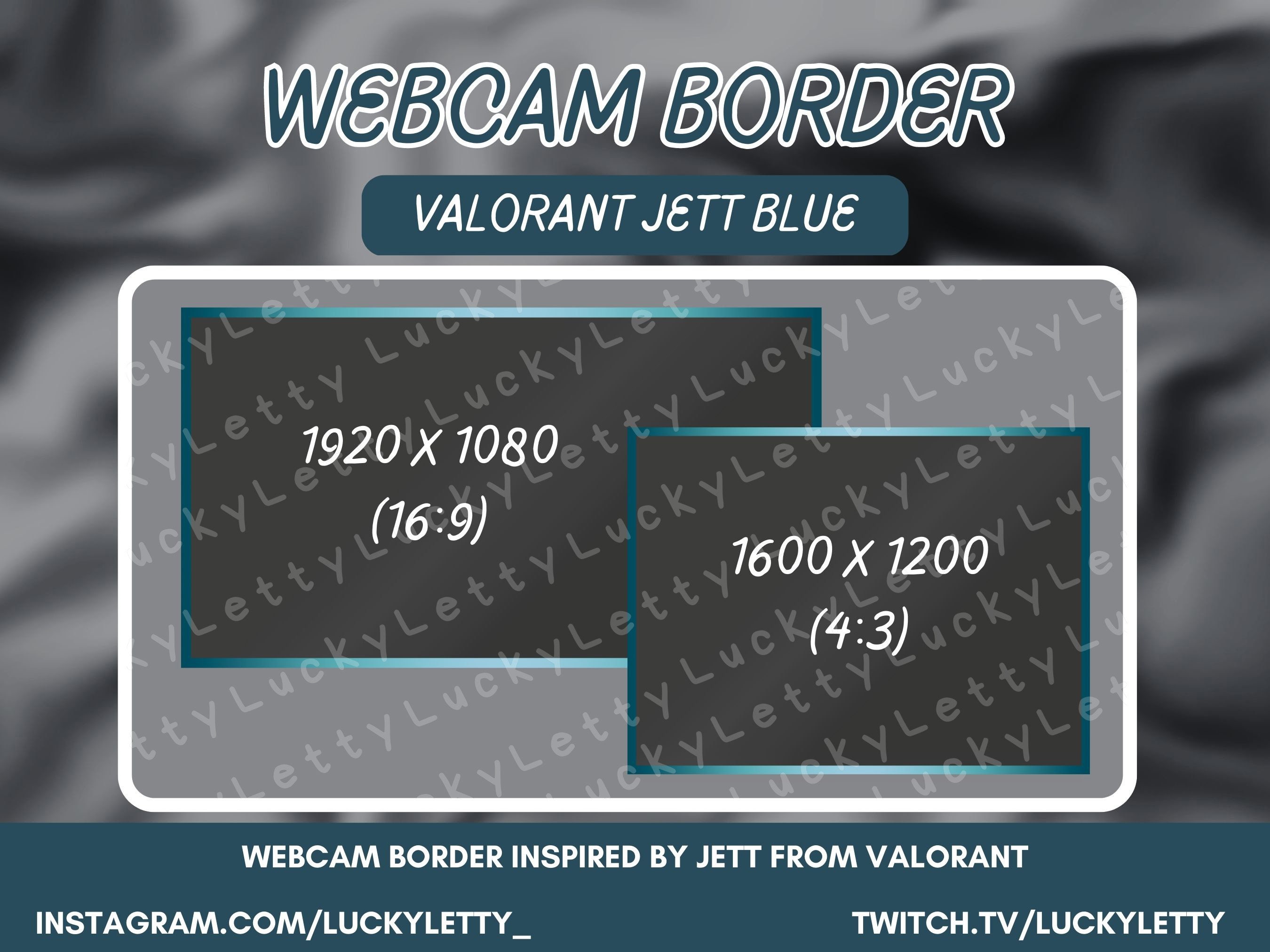 Valorant Jett Inspired Webcam Border 16x9 & 4x3 - Twitch, Youtube ...