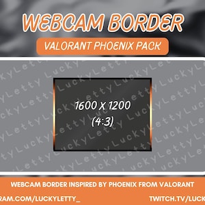 Valorant Phoenix Inspired Webcam Border 16x9 & 4x3 - Twitch, Youtube ...
