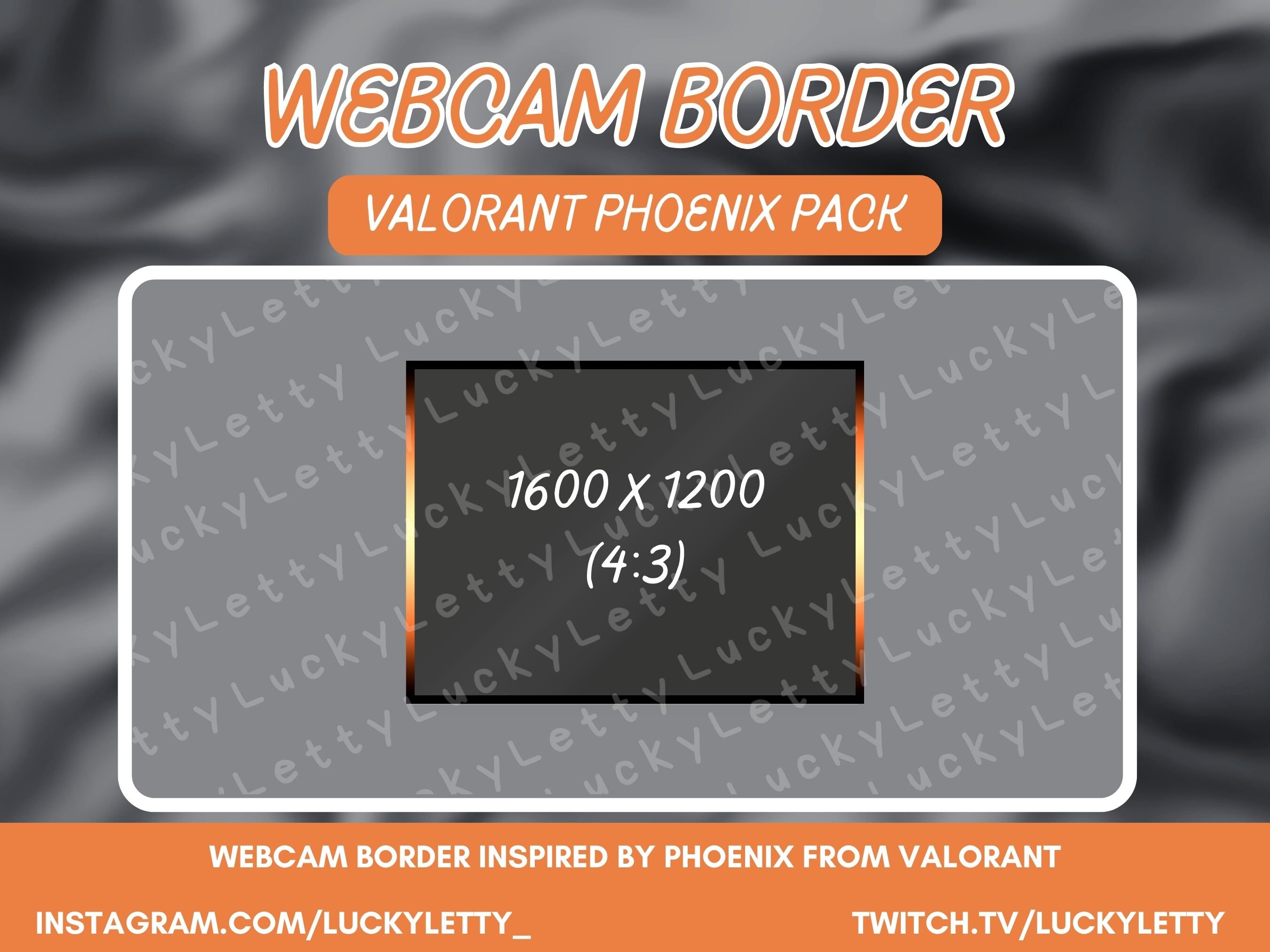 Valorant Phoenix Inspired Webcam Border 16x9 & 4x3 - Twitch, Youtube ...