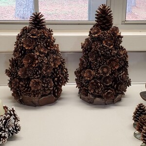 Set of Two Handmade Pine Cone Trees - Etsy