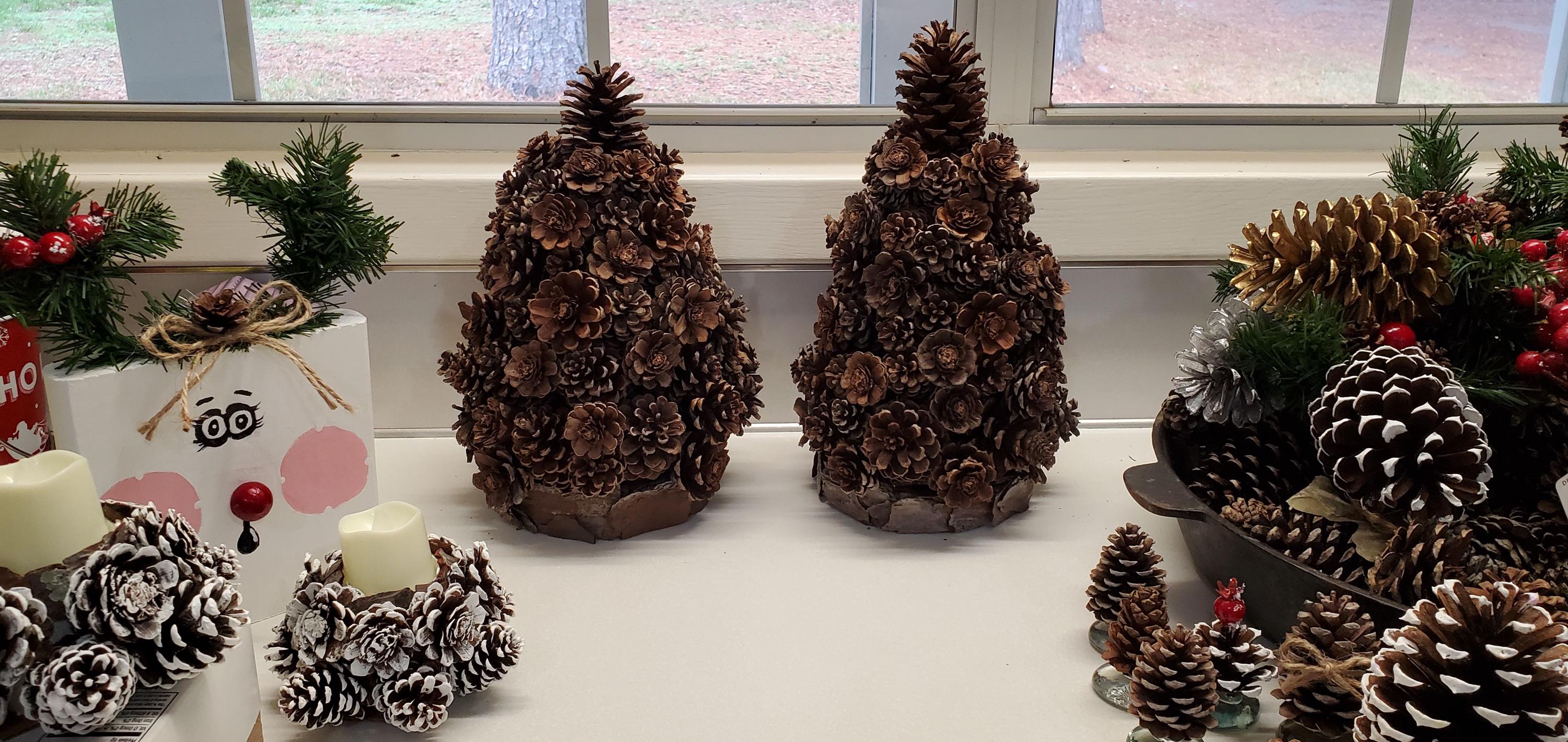 Set of Two Handmade Pine Cone Trees - Etsy