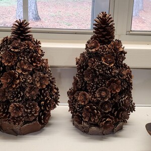 Set of Two Handmade Pine Cone Trees - Etsy