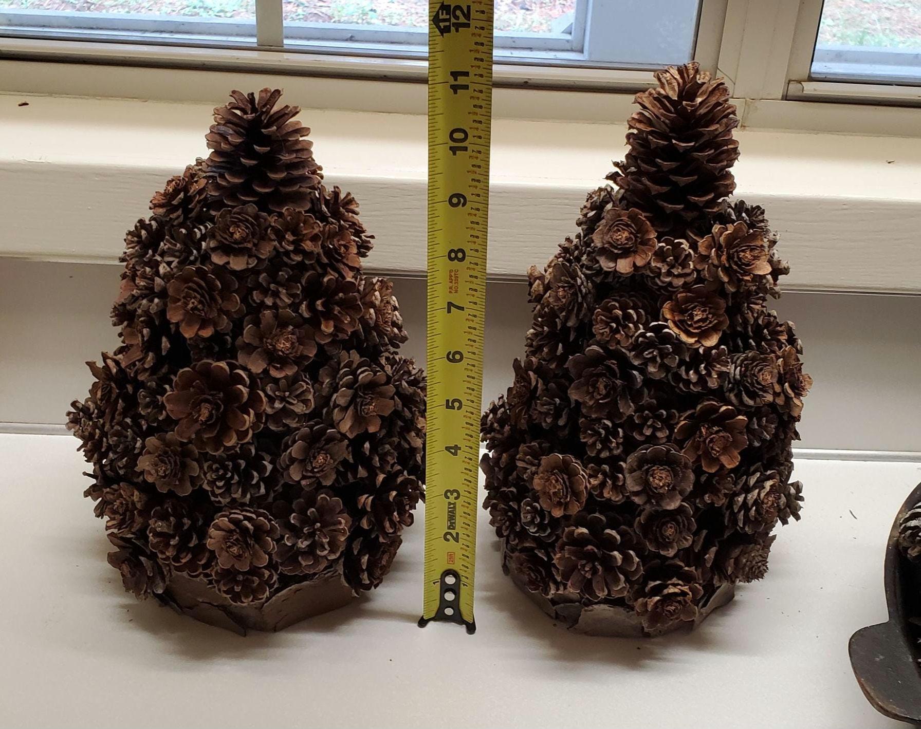 Set of Two Handmade Pine Cone Trees - Etsy
