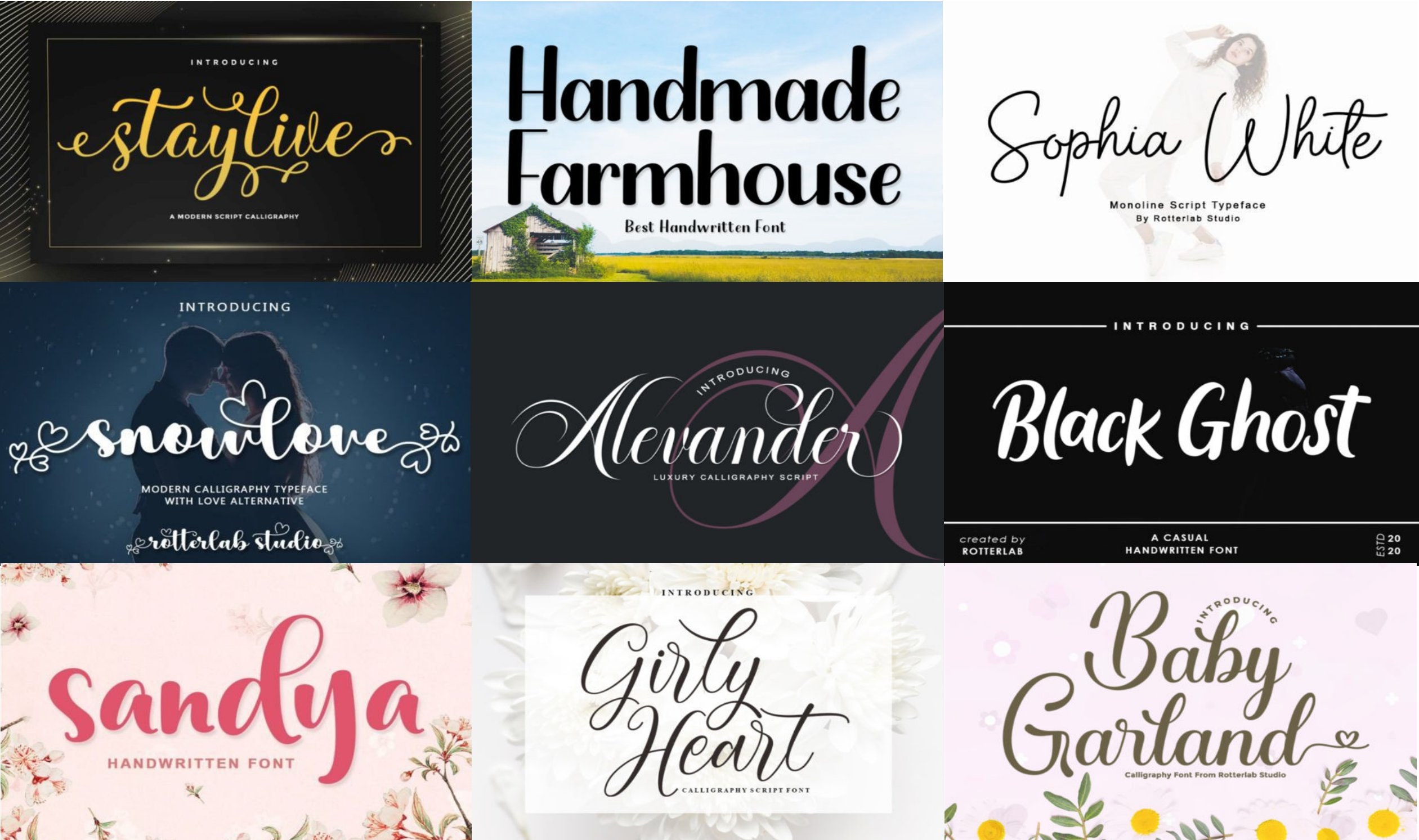 Romantic Collection Font Bundle Cricut, Canva Font, Script Font, Fonts ...