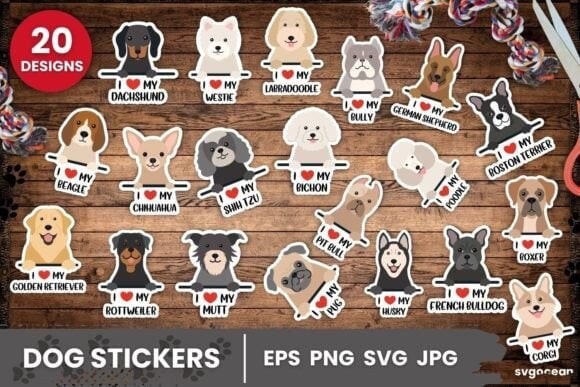 Dog Sticker Digital Bundle Puppy Stickers Printable - Etsy