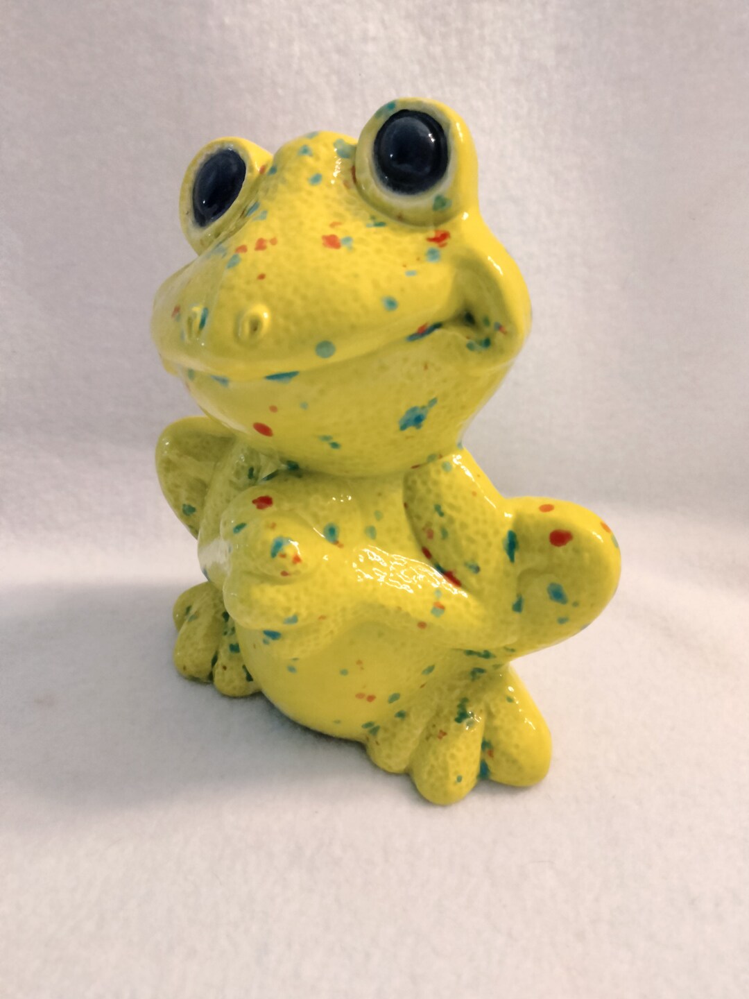 LIME Green Frog Ceramic Garden - Etsy