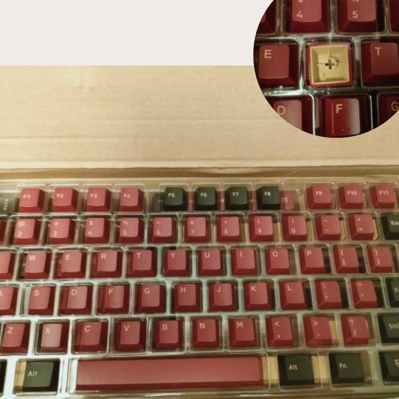 Low Profile Keycaps Red Samurai Keycaps Cherry MX Keycap Set With 104 ...